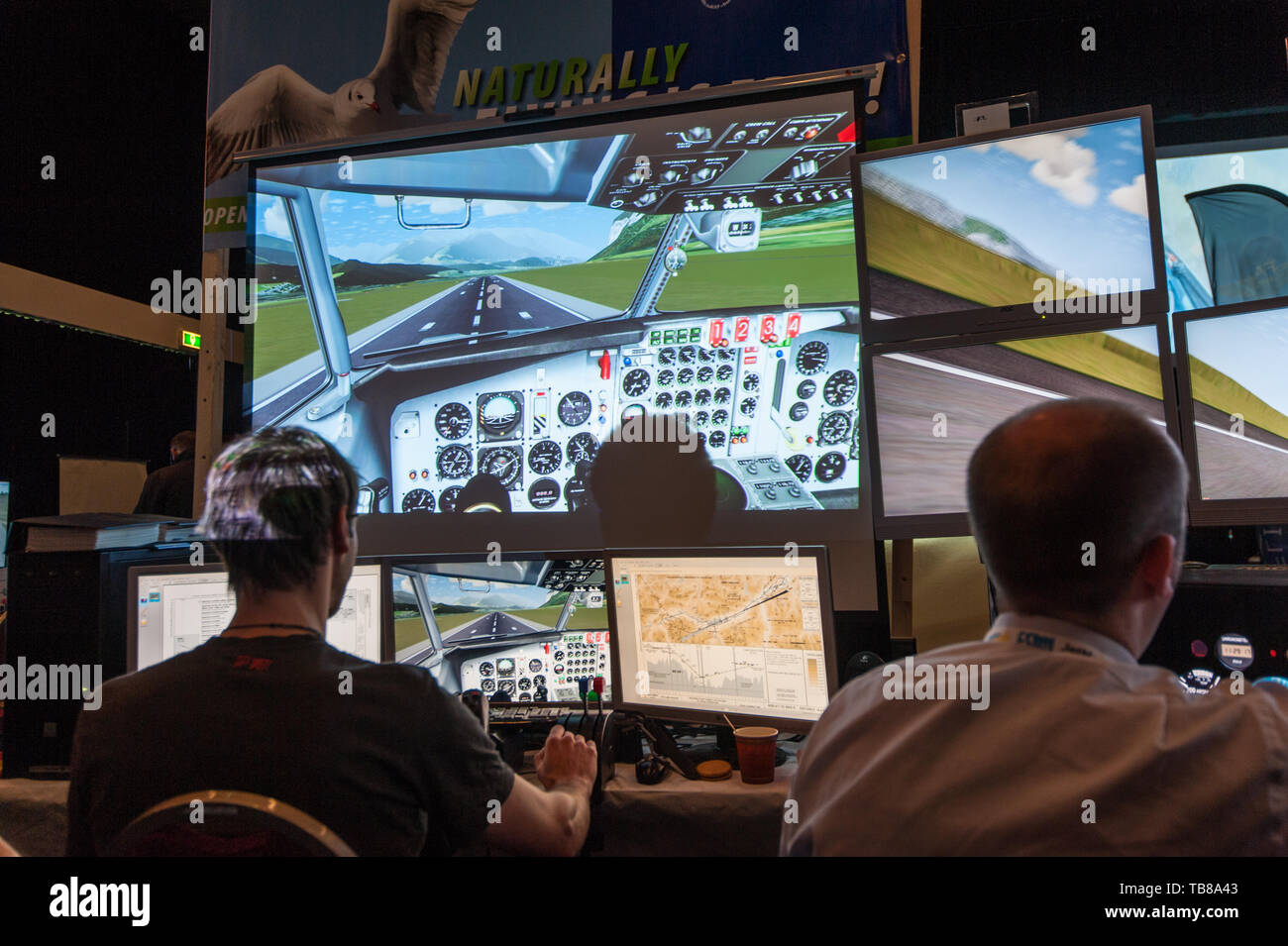 Computer simulation of airplane flight hi-res stock photography and ...