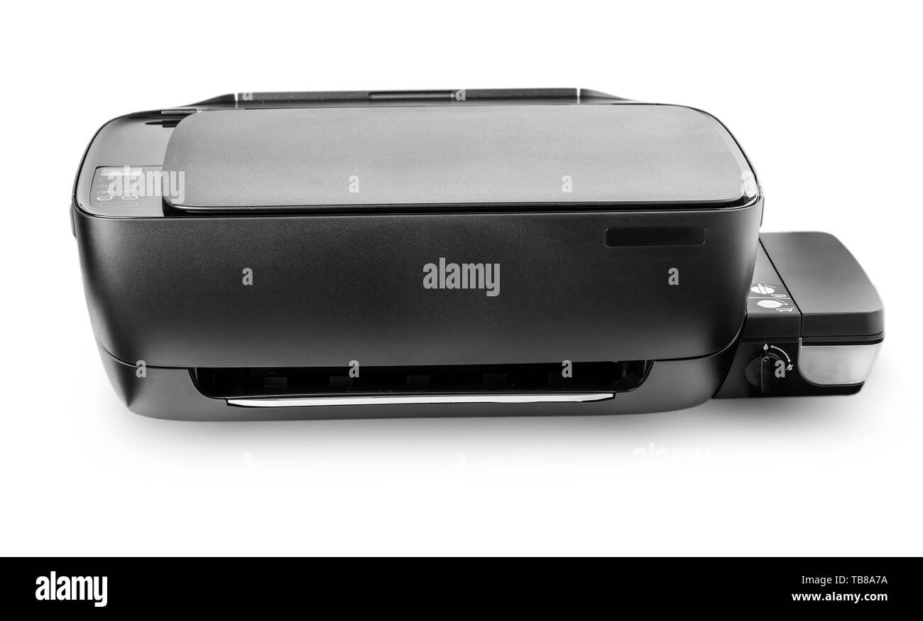 multi-function printer with internal ink tank is isolated white ...