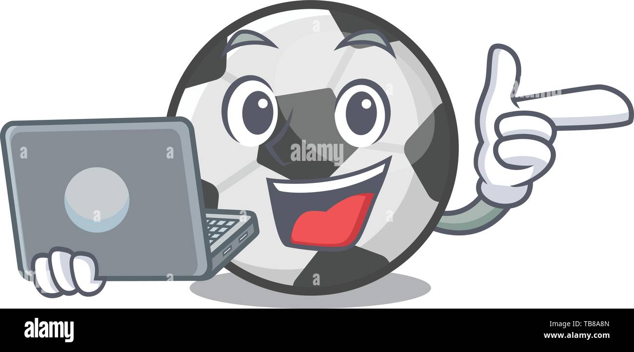 With laptop soccer ball in the cartoon shape Stock Vector Image & Art ...
