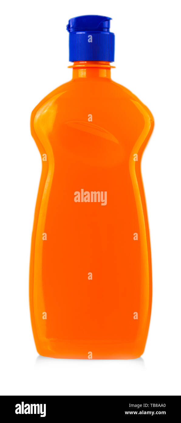 Red cleaning equipment isolated on a white background. colored plastic ...