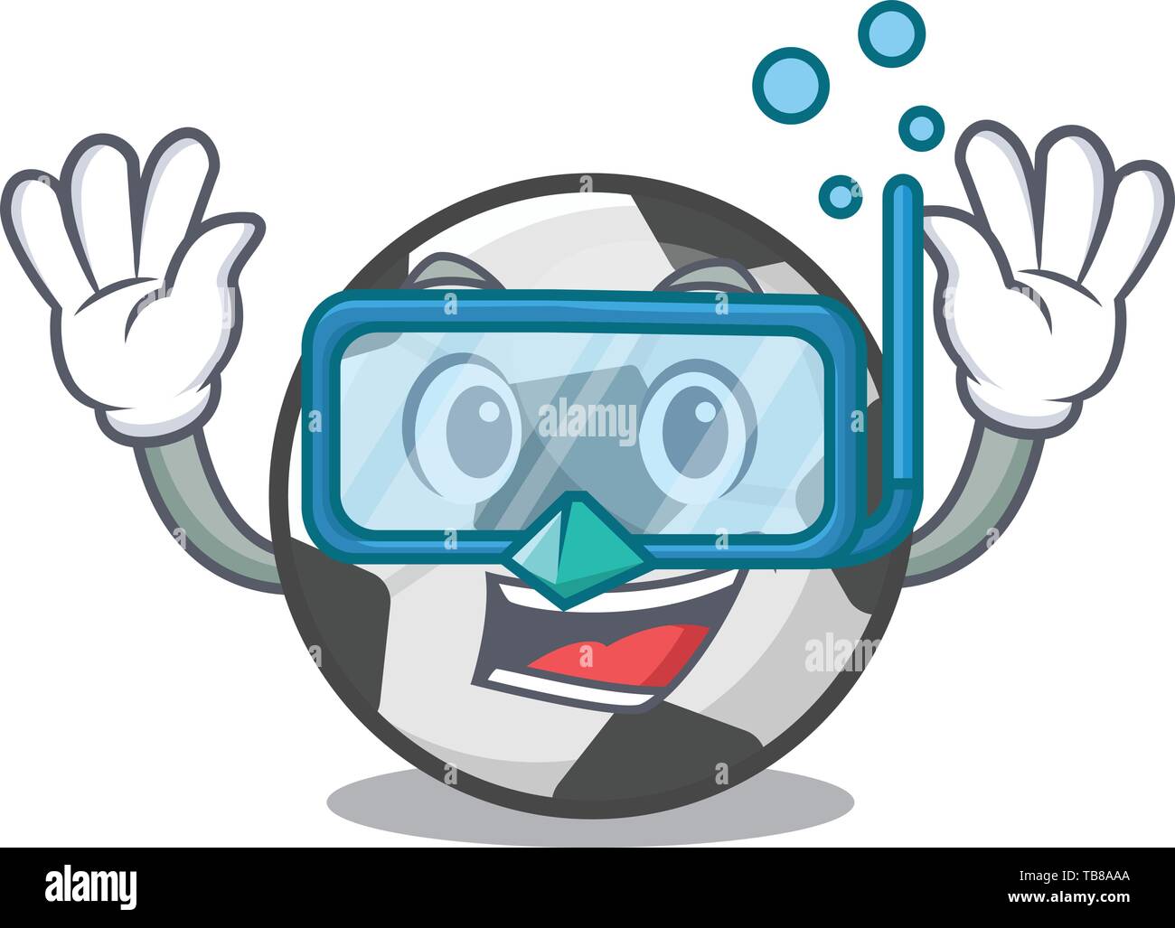 Diving soccer ball isolated with the mascot Stock Vector Image & Art ...