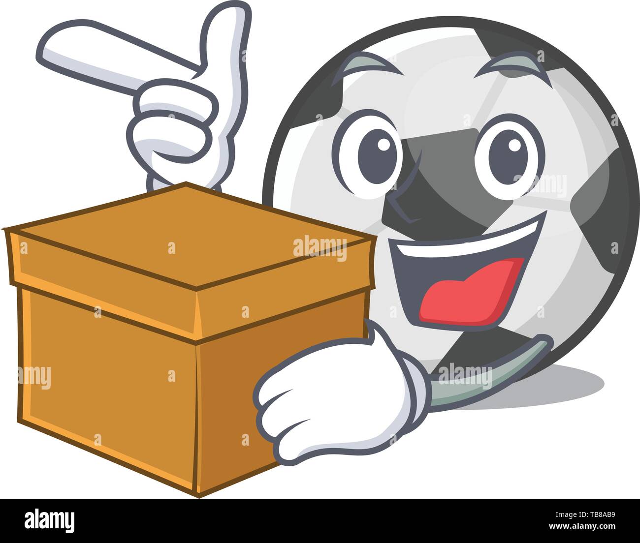 With box soccer ball isolated with the mascot Stock Vector Image & Art ...