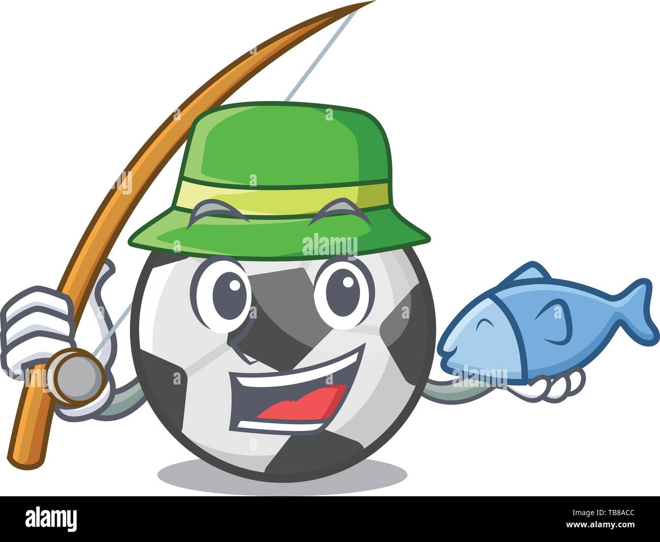 Fishing soccer ball in a cartoon basket Stock Vector Image & Art - Alamy