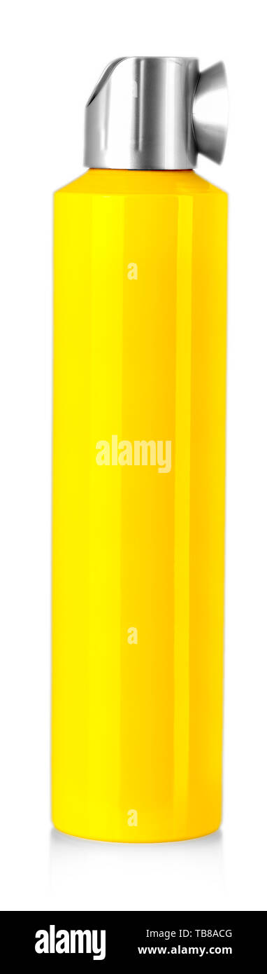 Yellow spray bottle, isolated on white background Stock Photo - Alamy