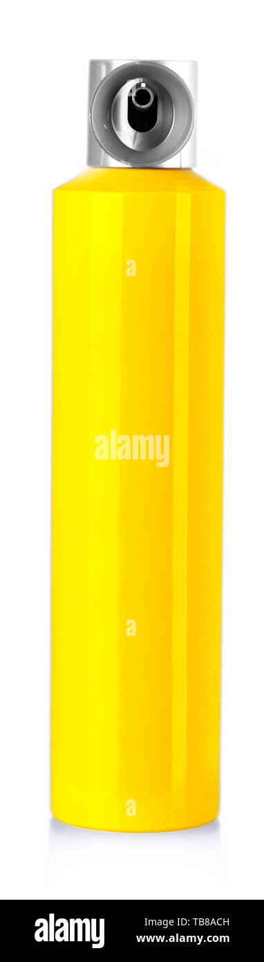 Yellow spray bottle, isolated on white background Stock Photo - Alamy