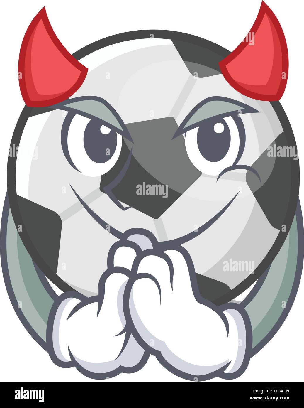 Devil soccer ball in a cartoon basket Stock Vector Image & Art - Alamy