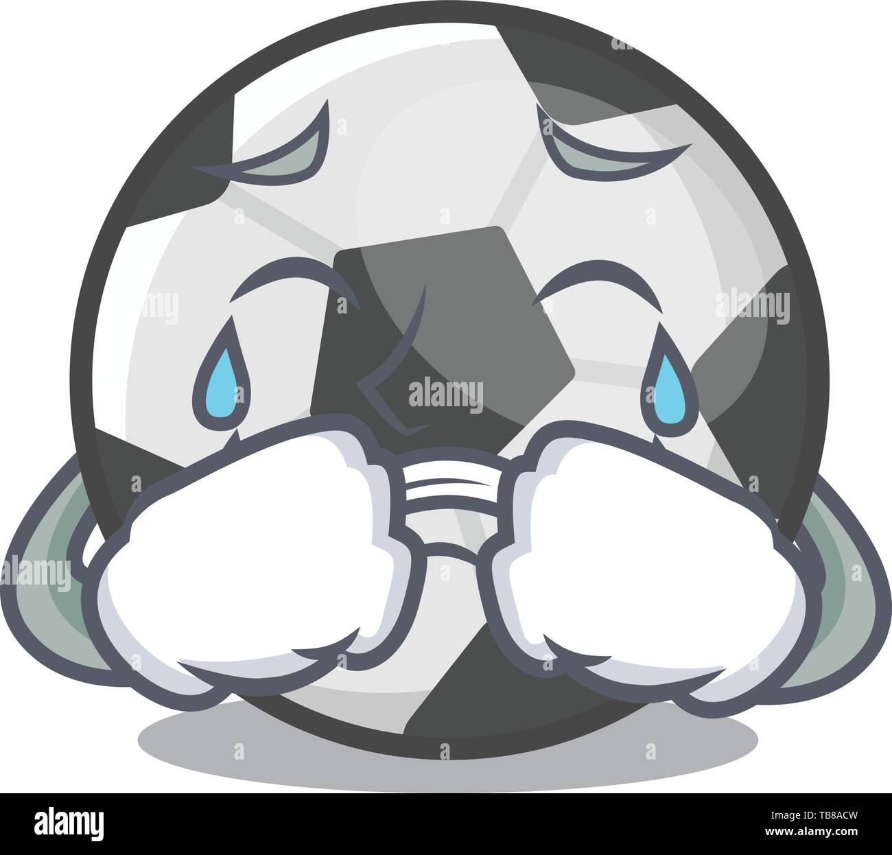 Crying soccer ball in a cartoon basket Stock Vector Image & Art - Alamy