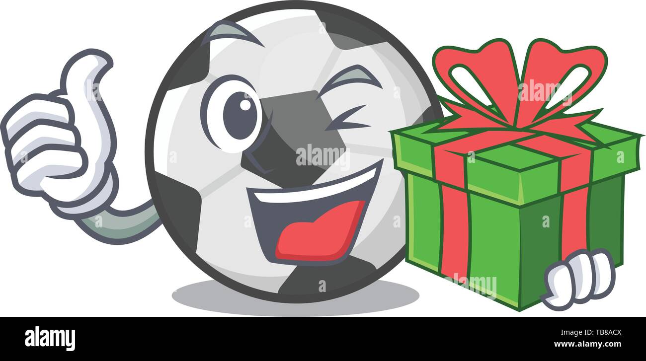 With gift soccer ball in a cartoon basket Stock Vector Image & Art - Alamy