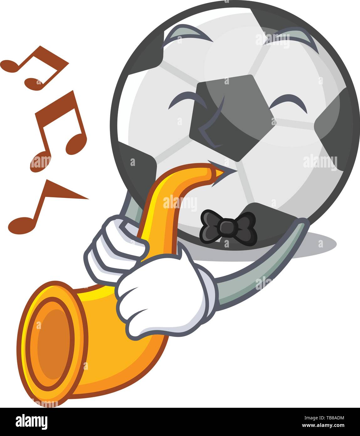 With trumpet soccer ball in a cartoon basket Stock Vector Image & Art ...