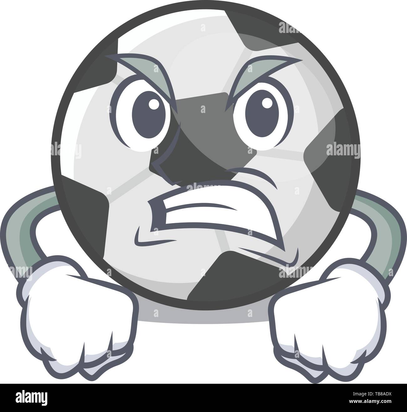 Angry soccer ball in a cartoon basket Stock Vector Image & Art - Alamy