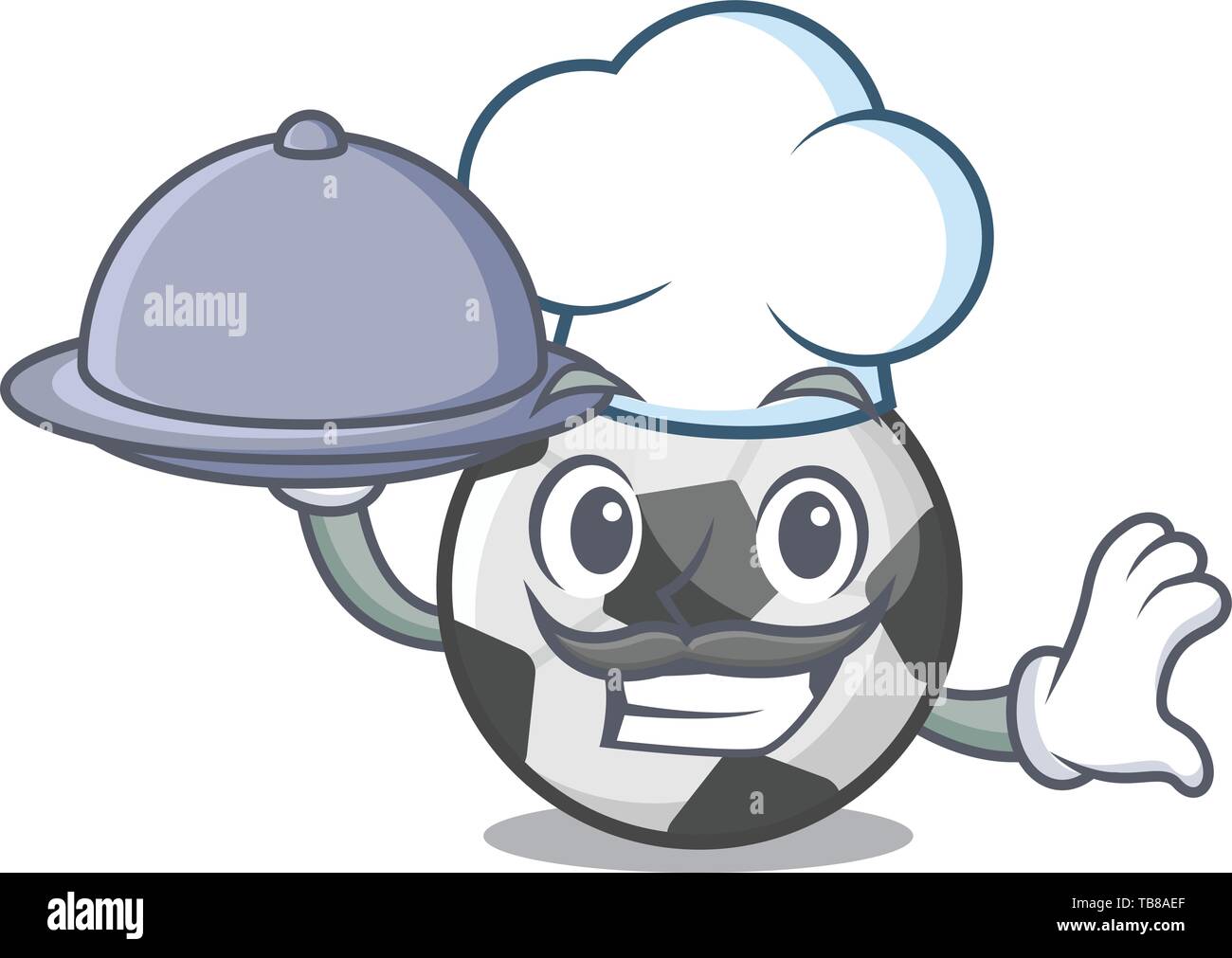 Chef with food soccer ball in a cartoon basket Stock Vector Image & Art ...