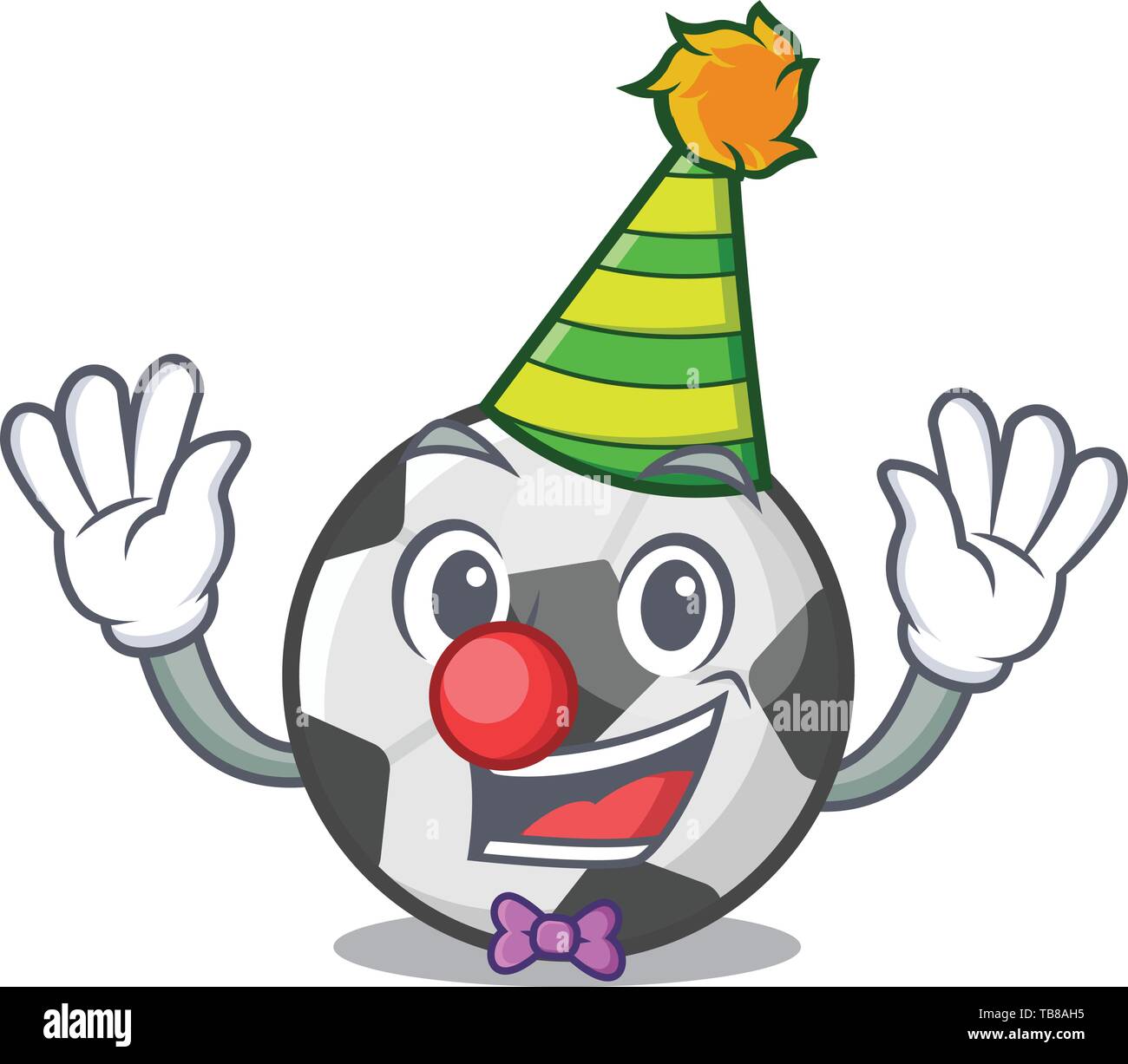 Clown soccer ball on the character field Stock Vector Image & Art - Alamy