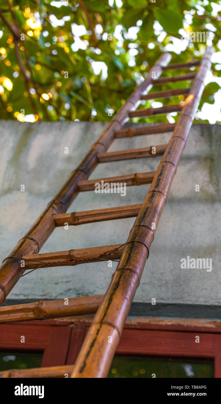 Old bamboo ladder hi-res stock photography and images - Alamy