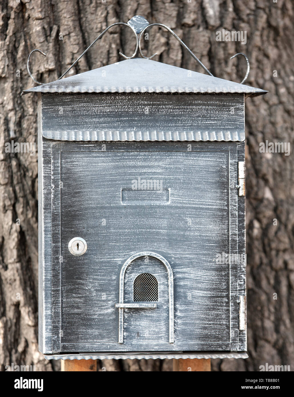 Decorative mailbox hanging on a tree Stock Photo - Alamy