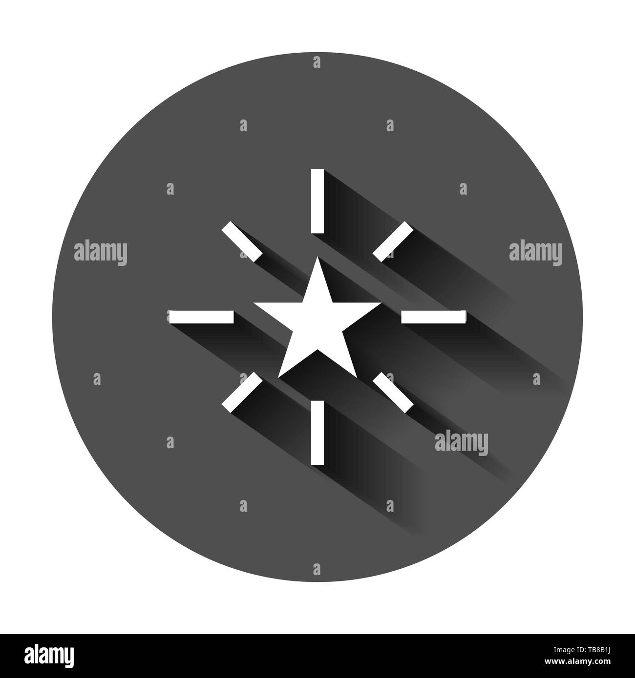 Excellence icon in flat style. Star ribbon vector illustration on black ...