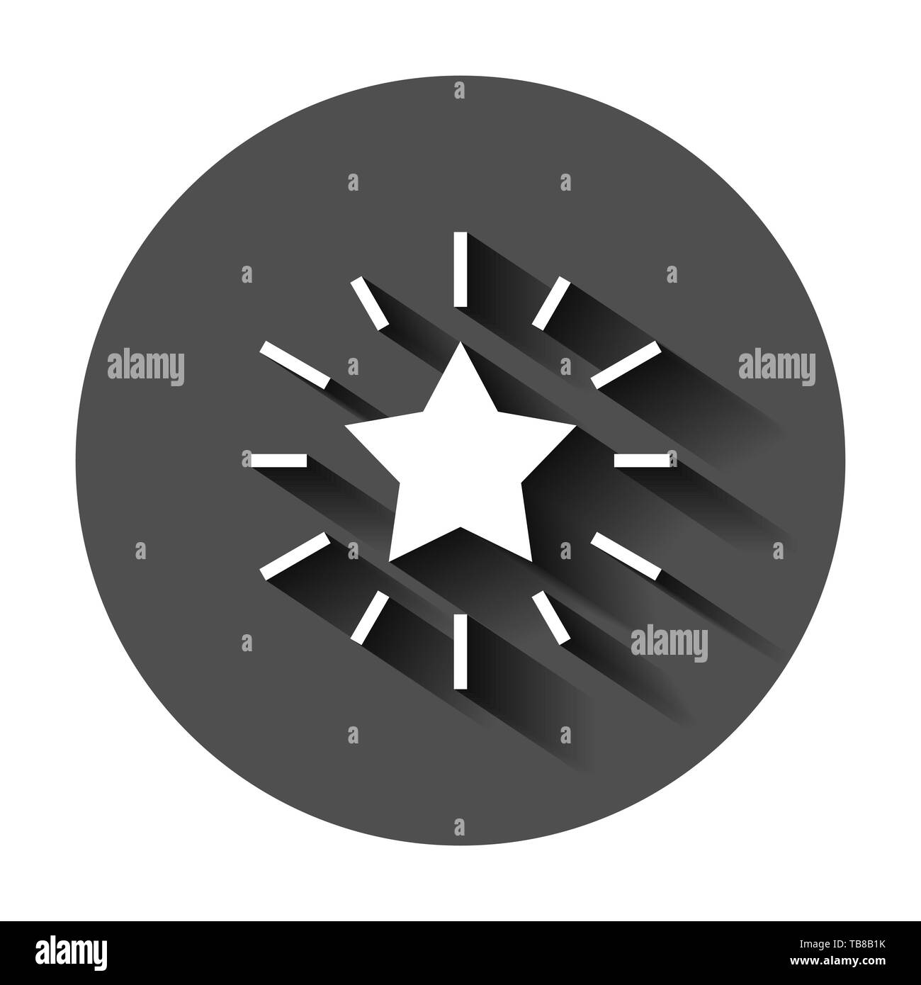 Excellence icon in flat style. Star ribbon vector illustration on black ...