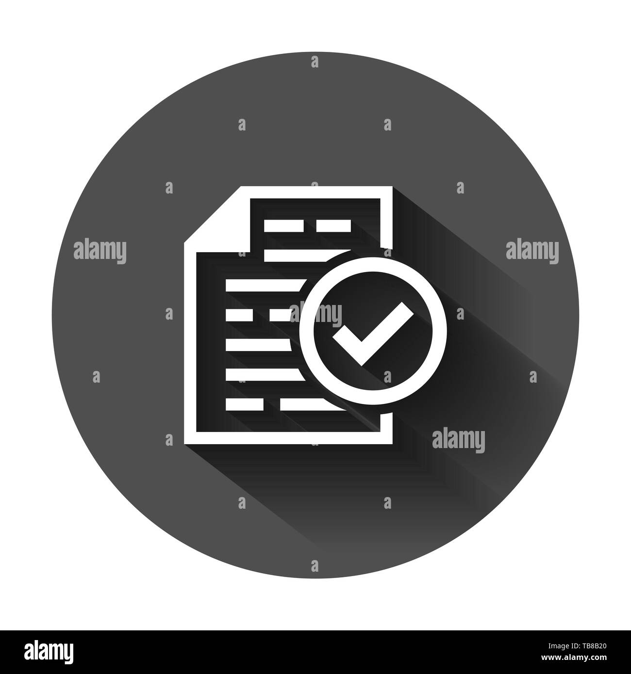 Compliance document icon in flat style. Approved process vector ...