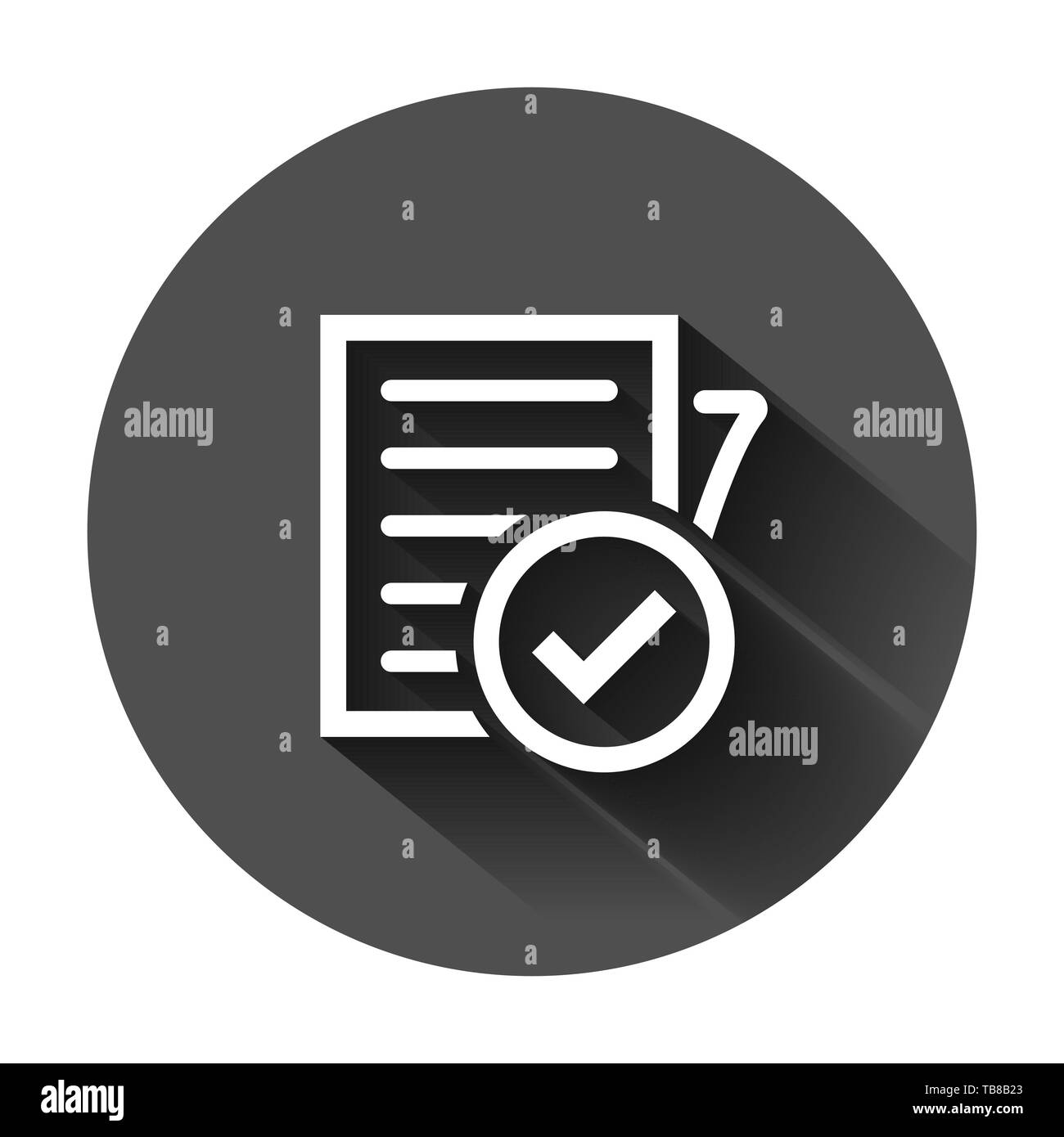Compliance document icon in flat style. Approved process vector ...