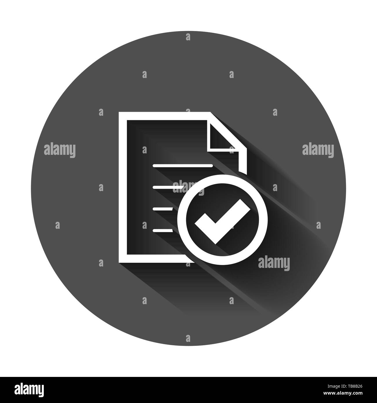 Compliance document icon in flat style. Approved process vector ...