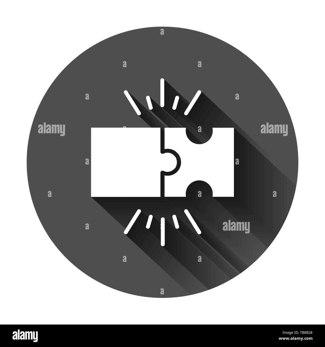 Puzzle compatible icon in flat style. Jigsaw agreement vector ...