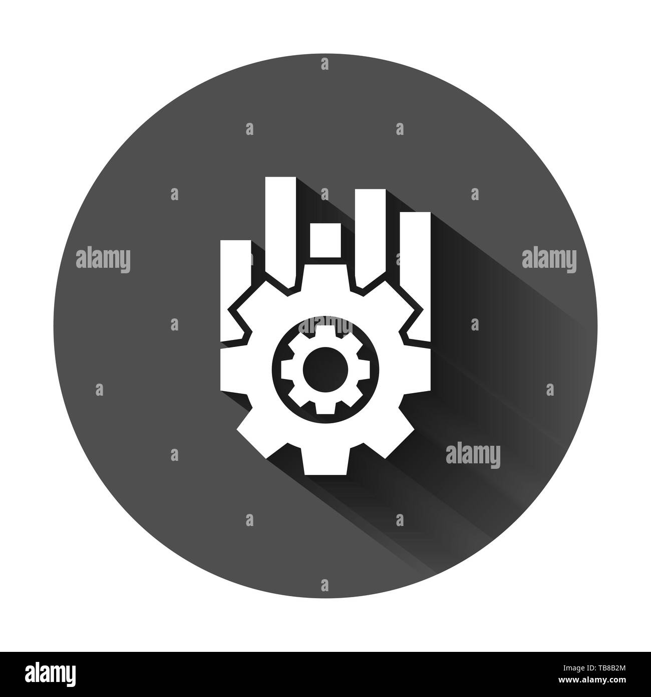 Operation project icon in flat style. Gear process vector illustration ...