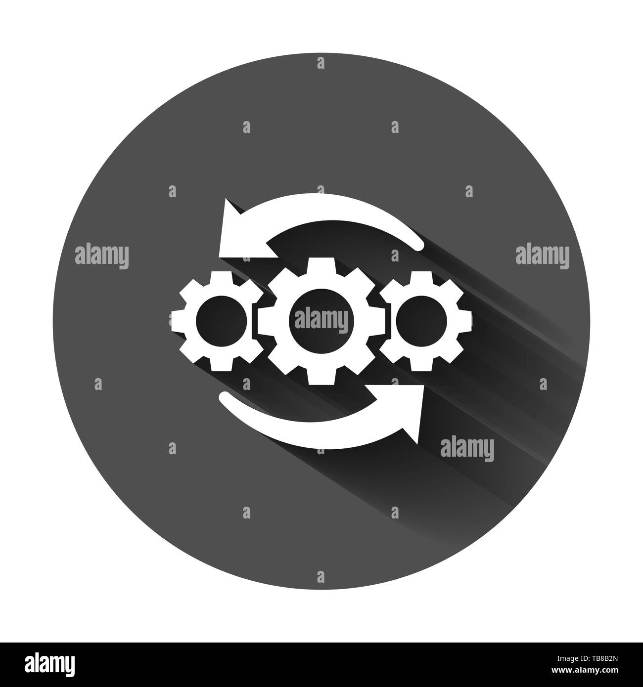 Operation project icon in flat style. Gear process vector illustration ...