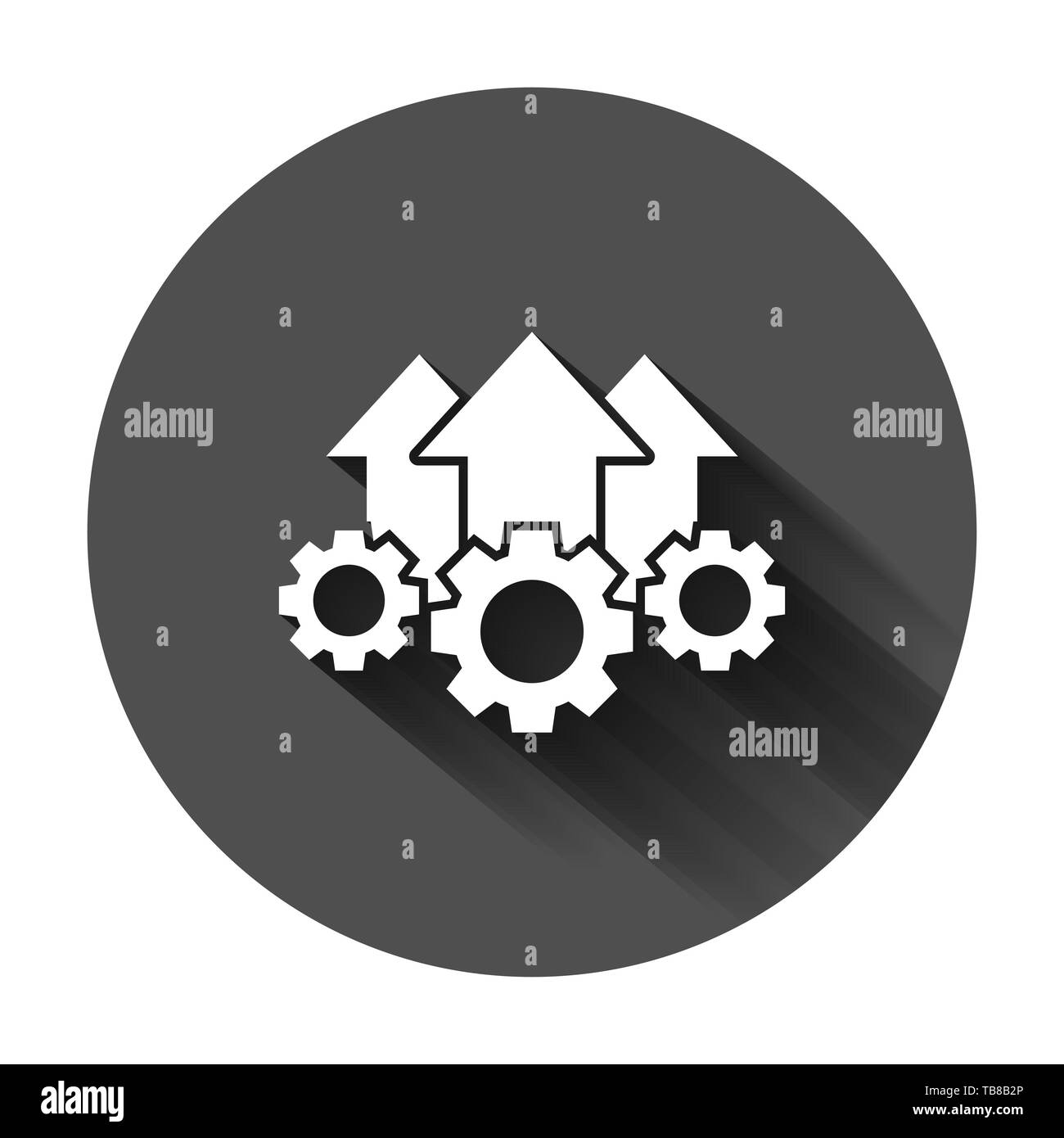 Operation project icon in flat style. Gear process vector illustration ...