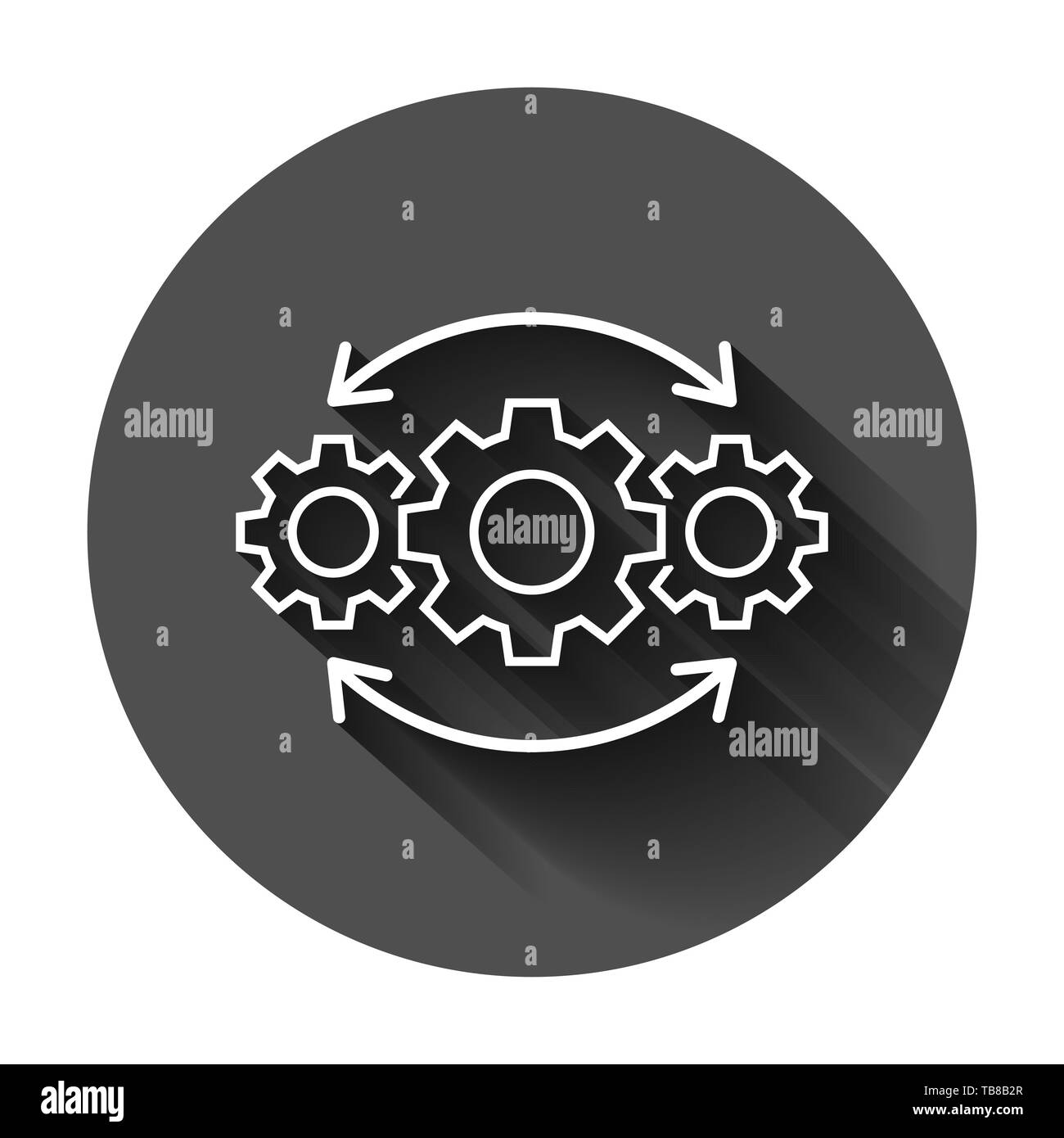 Operation project icon in flat style. Gear process vector illustration ...