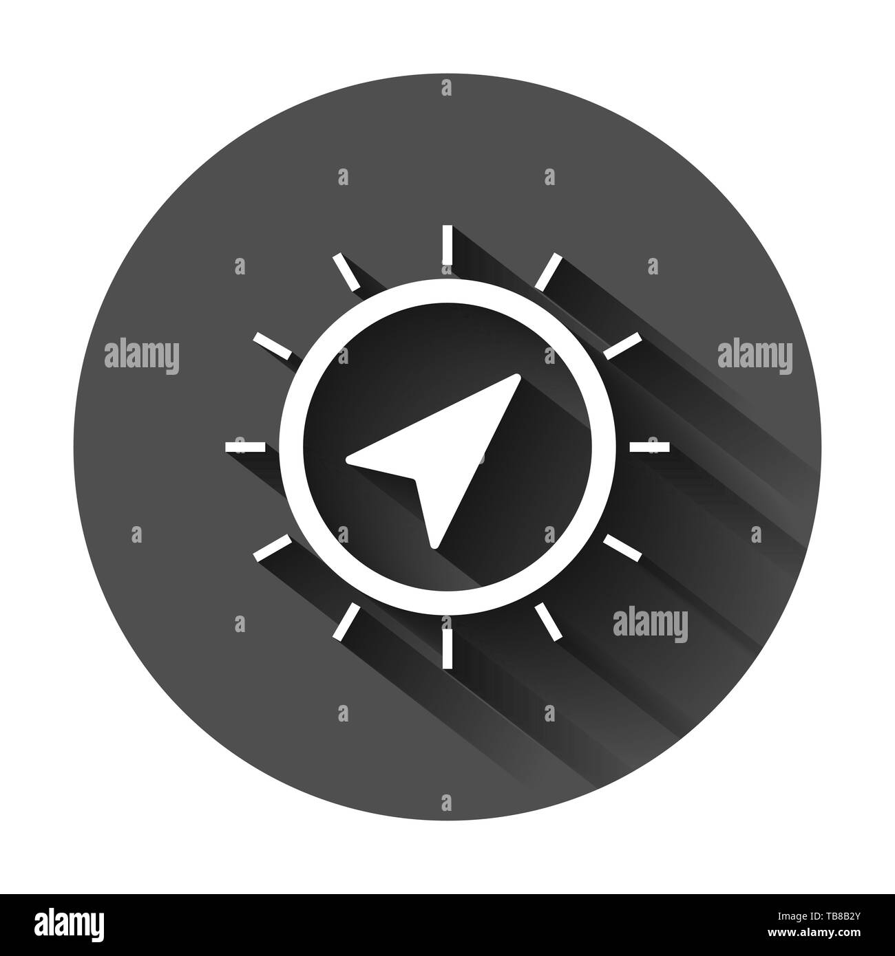 Global navigation icon in flat style. Compass gps vector illustration ...