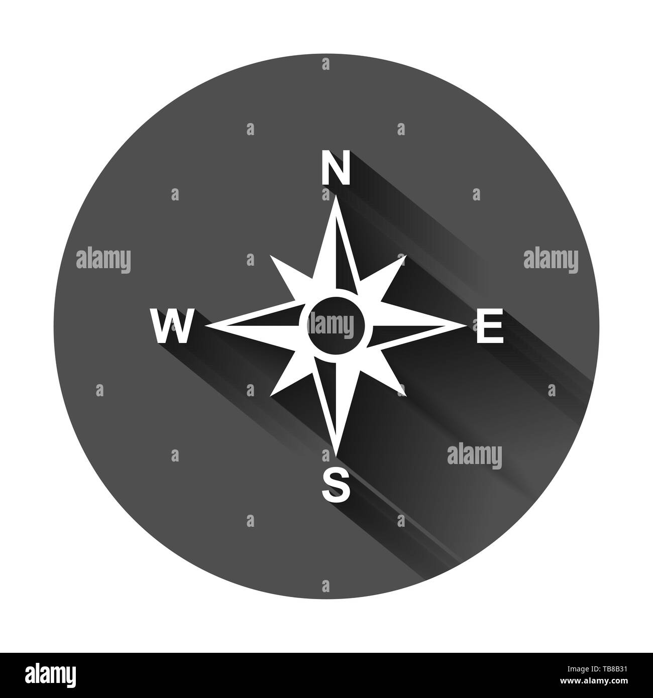 Global navigation icon in flat style. Compass gps vector illustration ...