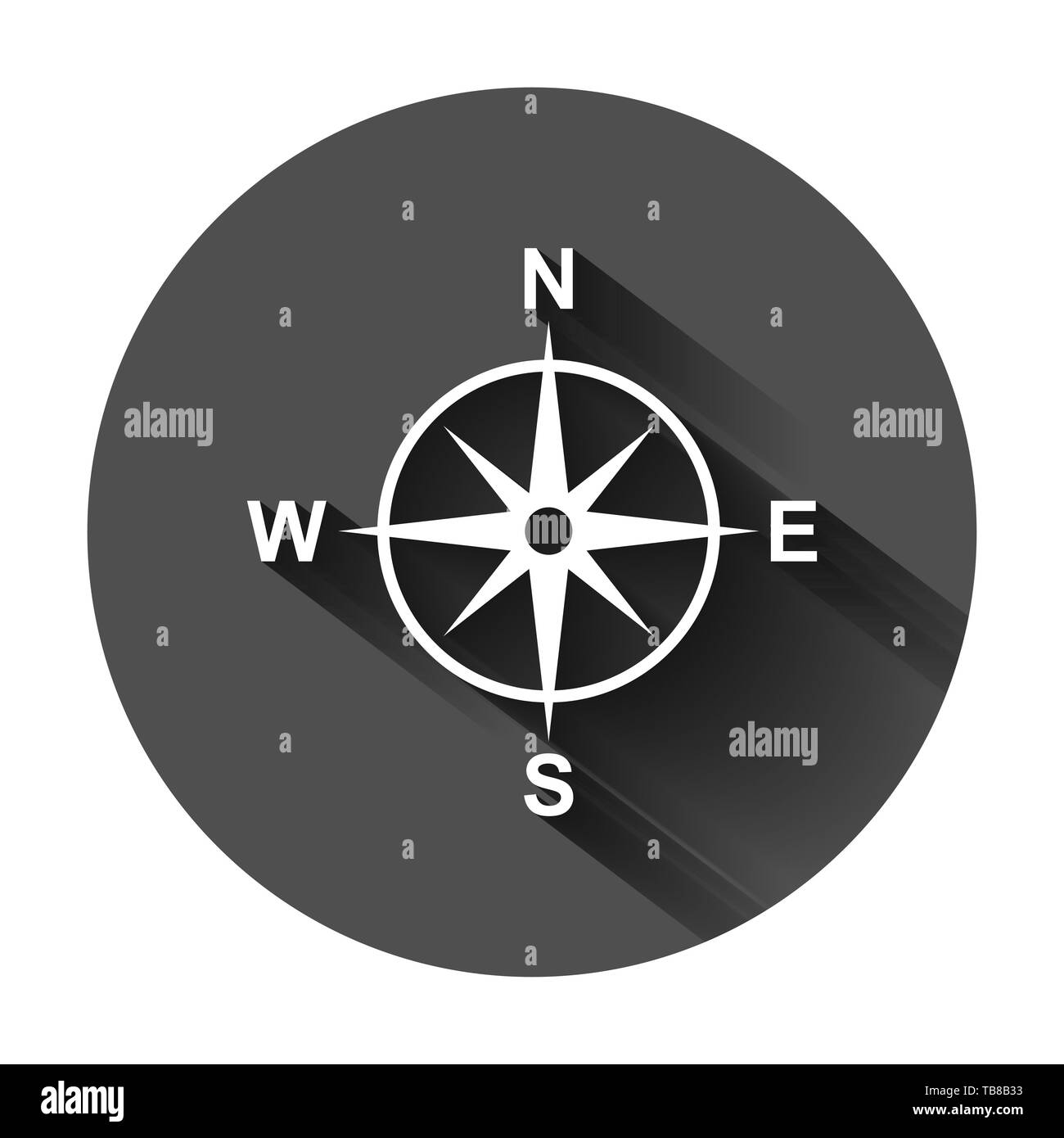 Global navigation icon in flat style. Compass gps vector illustration ...