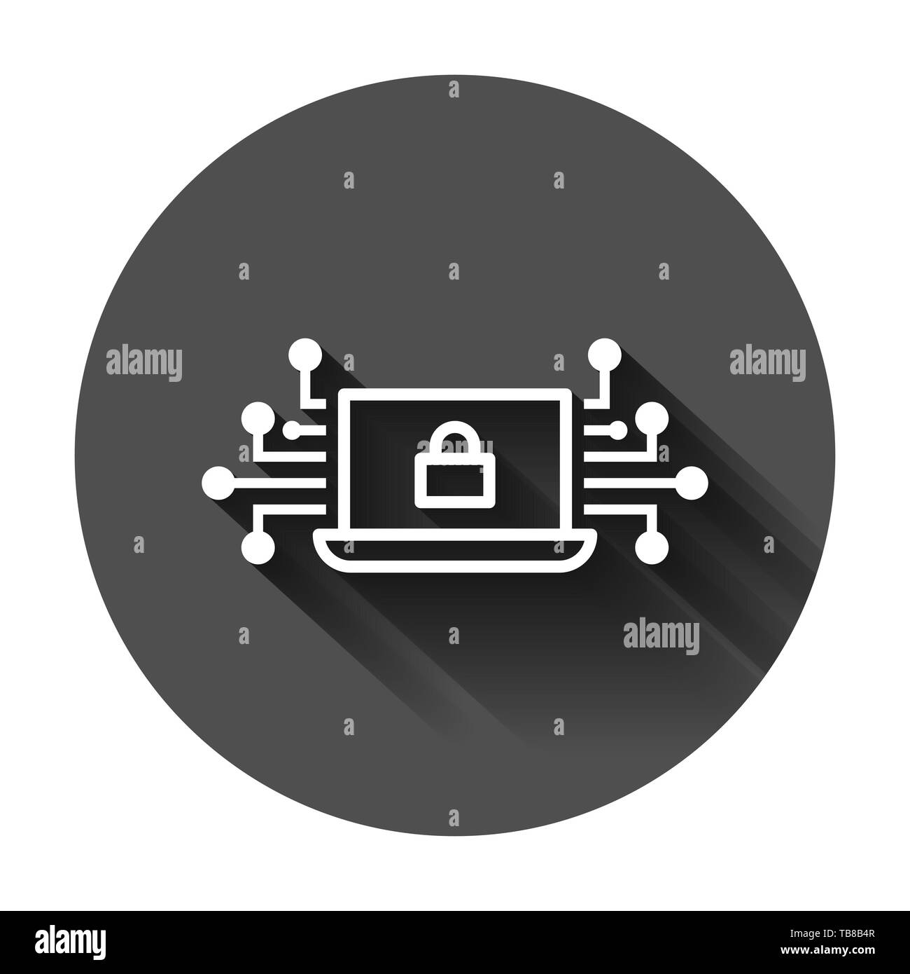Cyber security icon in flat style. Padlock locked vector illustration ...