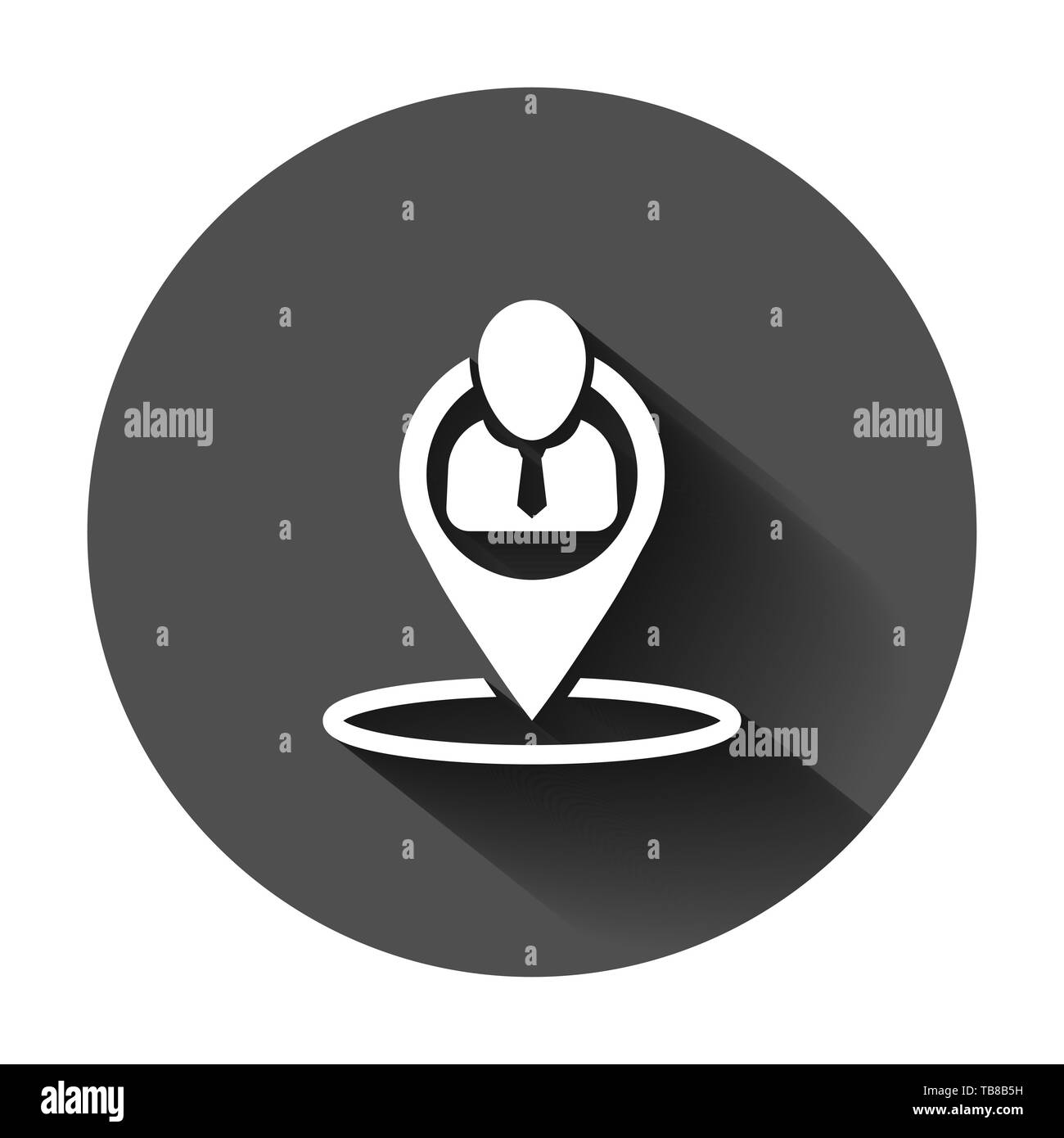 Placement icon in flat style. People pin vector illustration on black ...