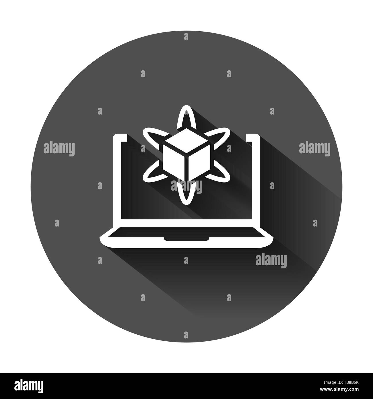 Computer simulation icon in flat style. Vr device vector illustration ...