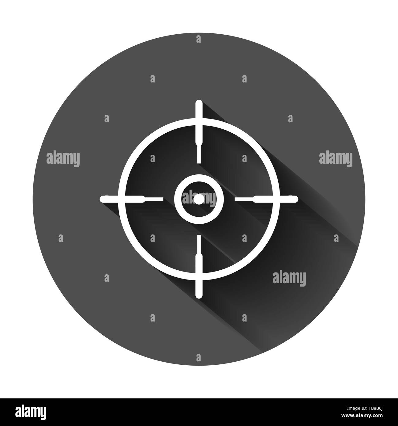 Shooting target vector icon in flat style. Aim sniper symbol ...
