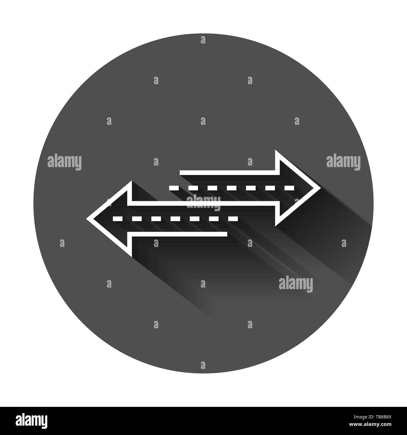 Reverse arrow sign icon in flat style. Refresh vector illustration on ...