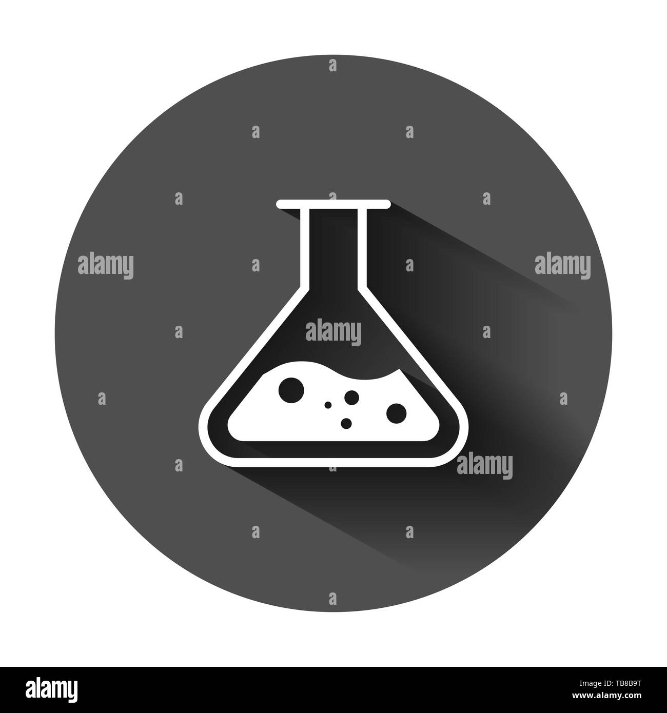 Chemistry beakers sign icon in flat style. Flask test tube vector ...