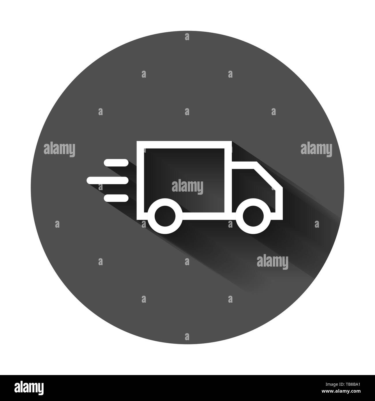 Delivery truck sign icon in flat style. Van vector illustration on ...