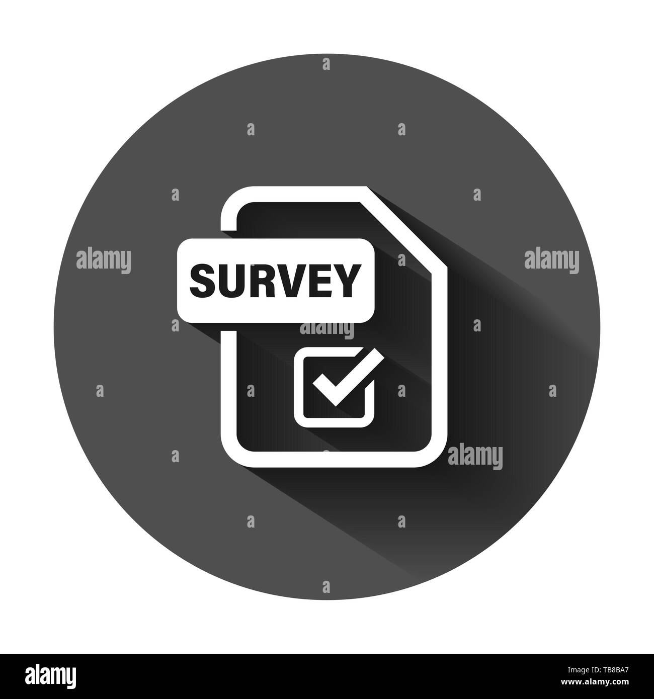 Checklist document sign icon in flat style. Survey vector illustration ...