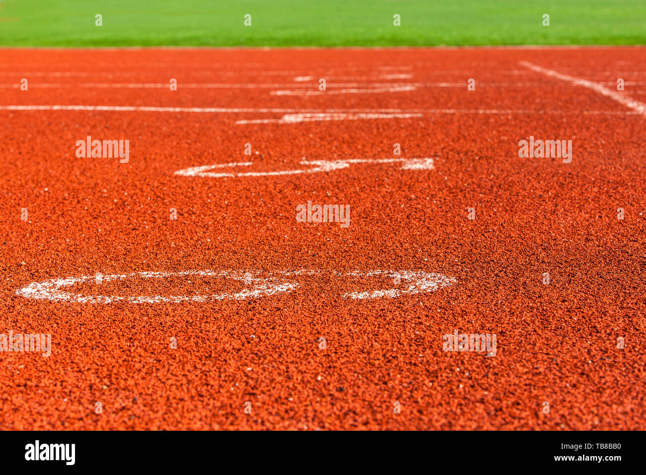 red markings on the racetrack at the stadium Stock Photo - Alamy