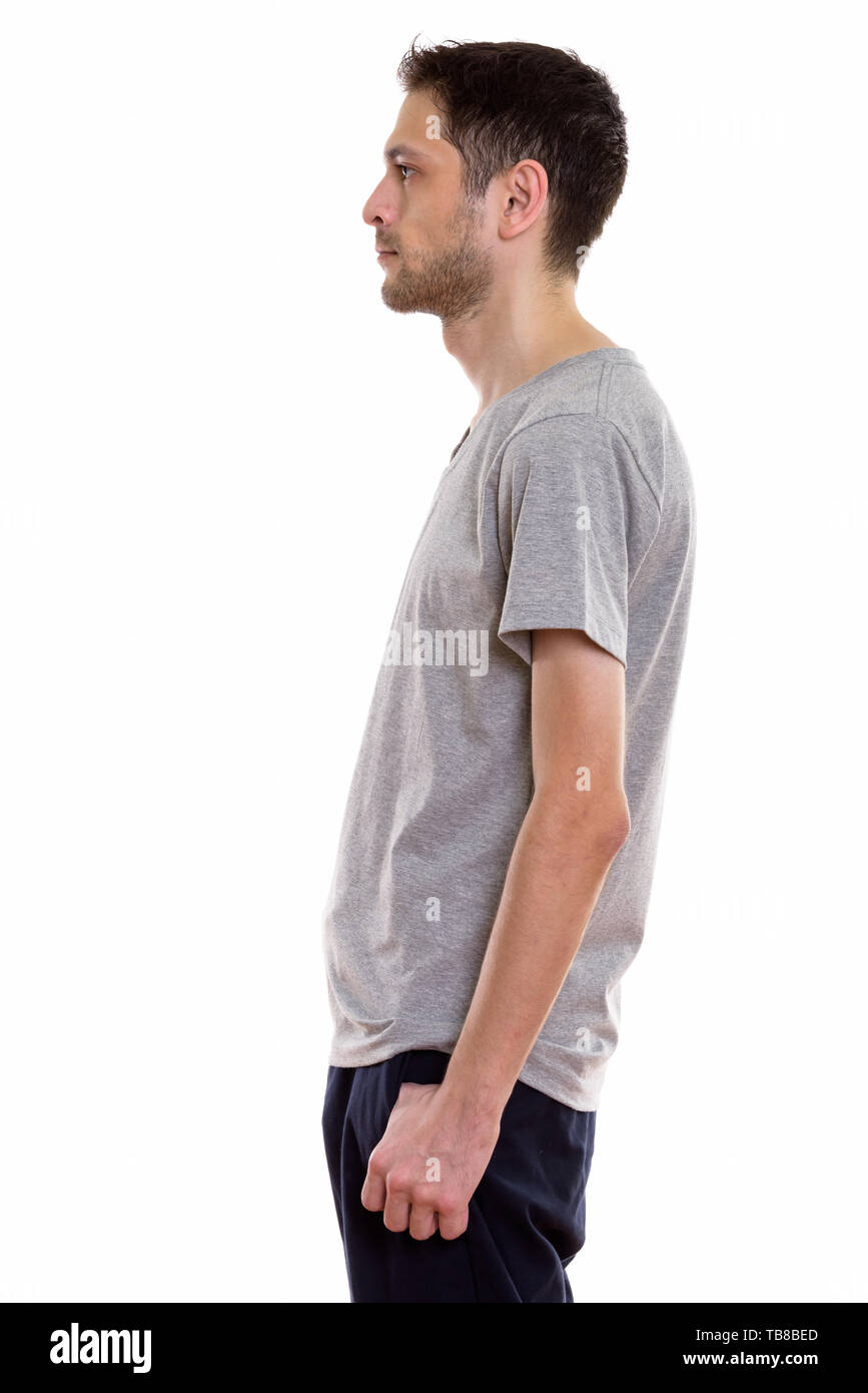 Studio portrait of man isolated against white background Stock Photo ...