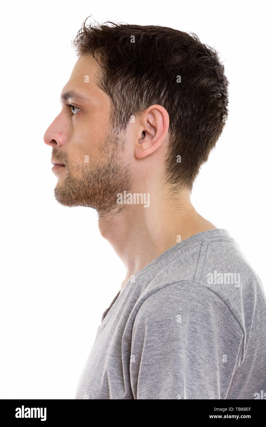 Studio portrait of man isolated against white background Stock Photo ...