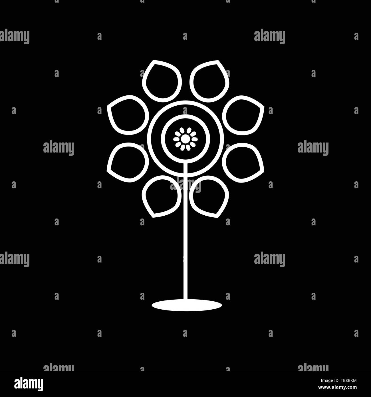Flower sign icon - flat vector Stock Vector Image & Art - Alamy