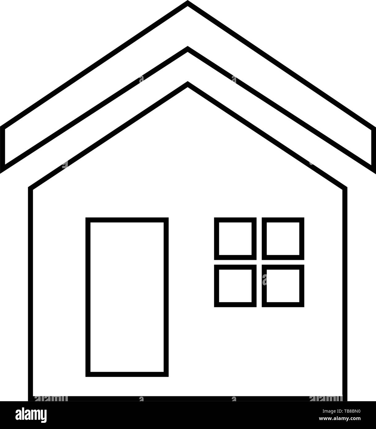 Home icon - House sign vector - outline Stock Vector Image & Art - Alamy