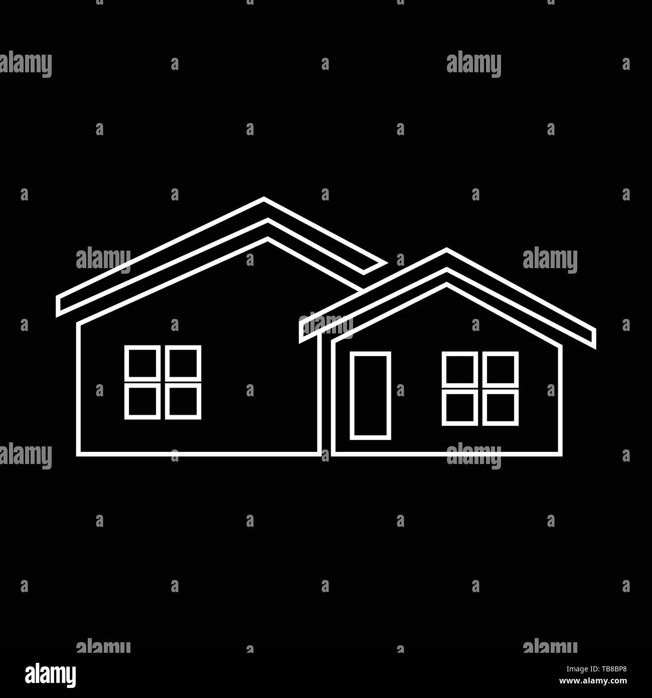 Home icon - House sign vector - outline Stock Vector Image & Art - Alamy