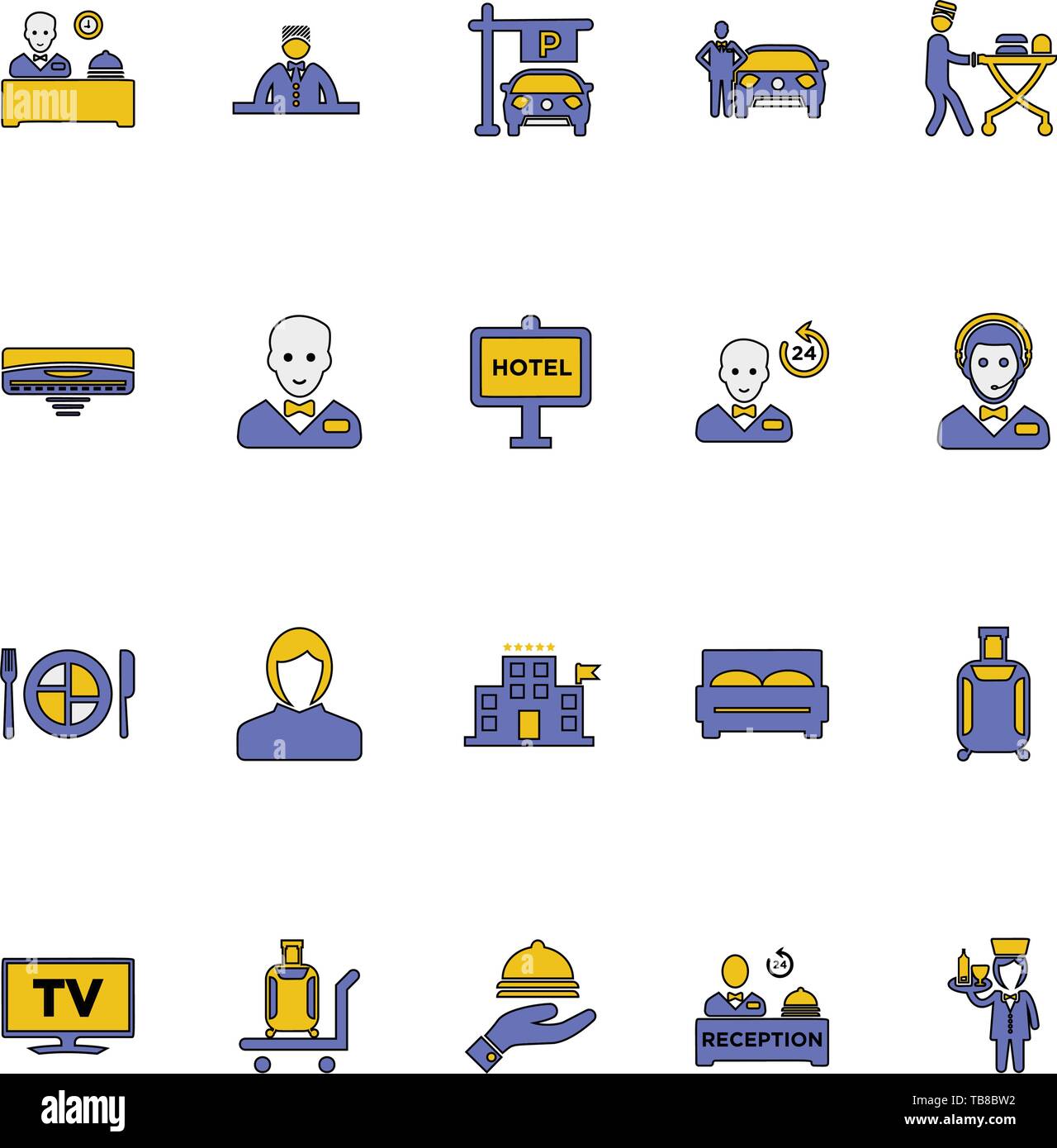 Hotel service icons set - vector Stock Vector Image & Art - Alamy