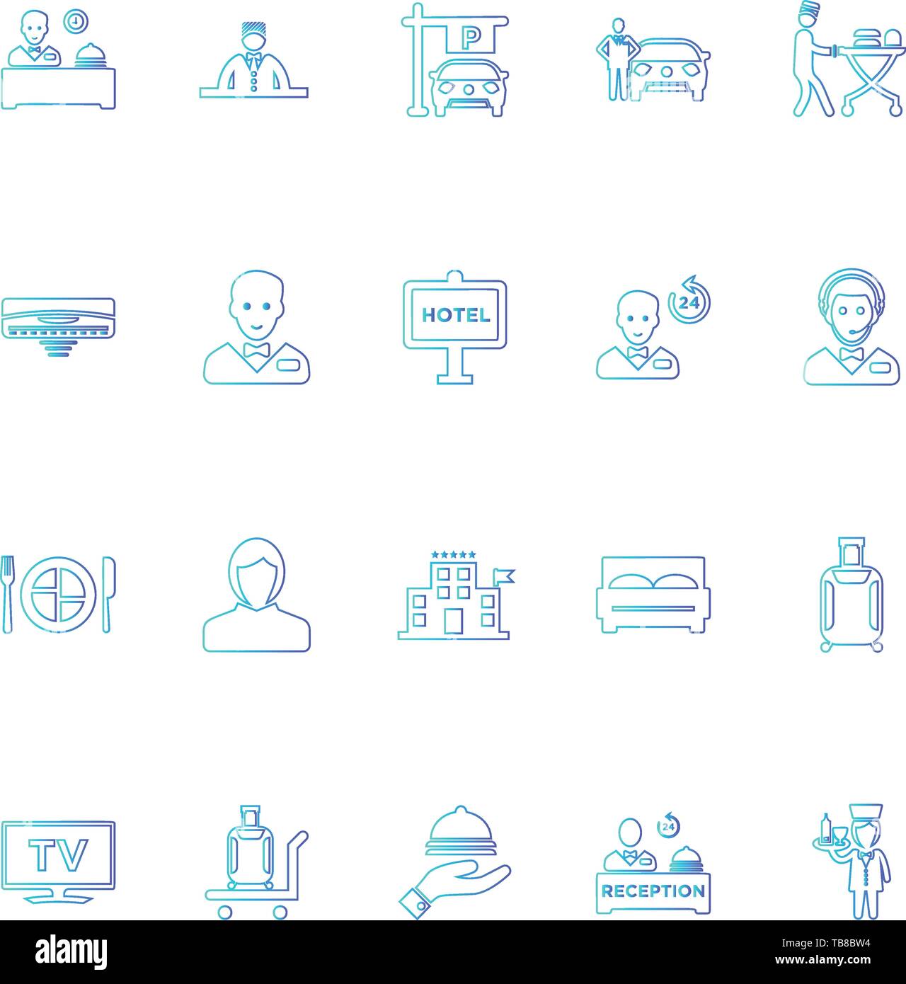 Hotel service icons set - vector Stock Vector Image & Art - Alamy