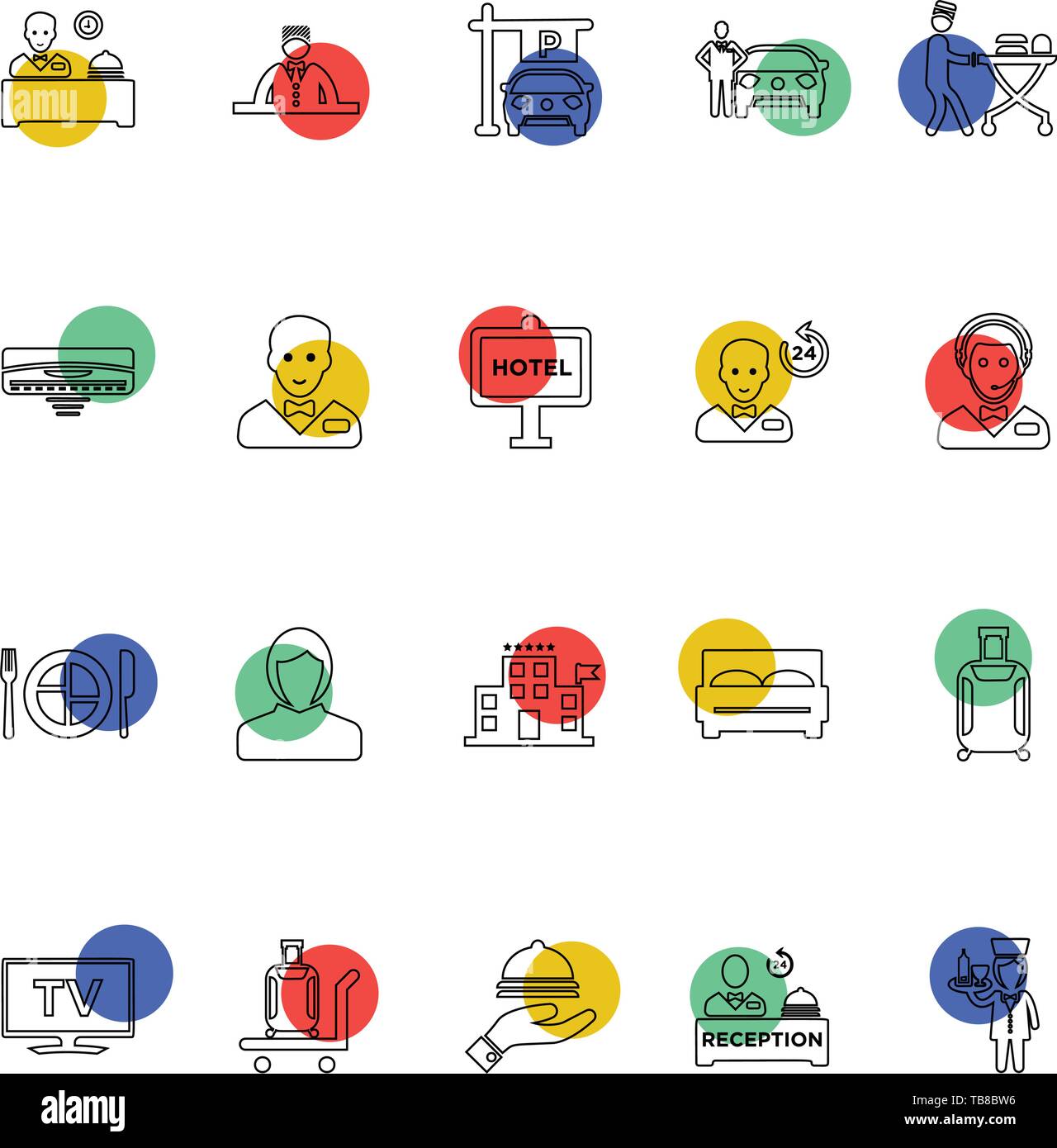 Hotel service icons set - vector Stock Vector Image & Art - Alamy