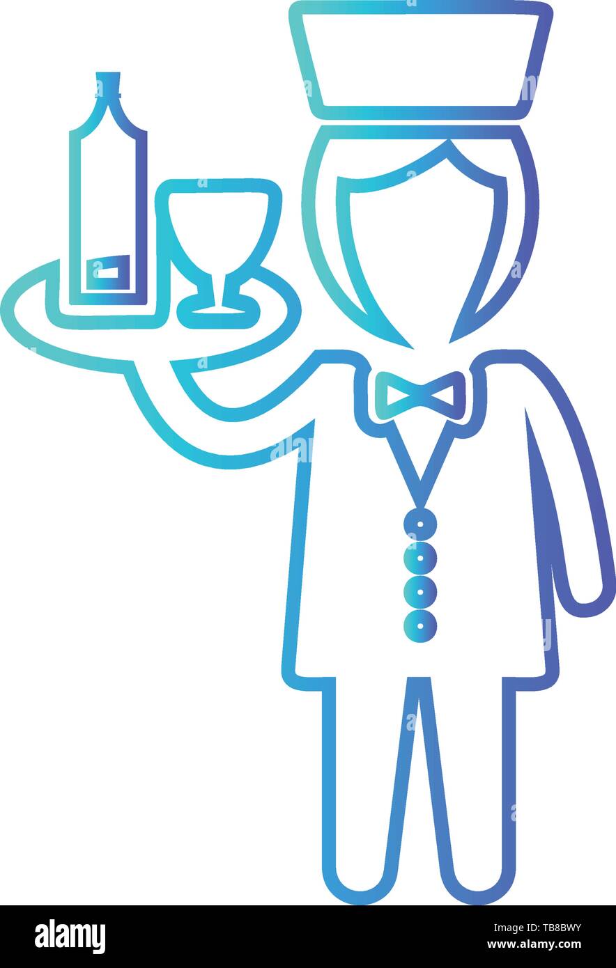 The girl is serving food - food serve vector icon Stock Vector Image ...