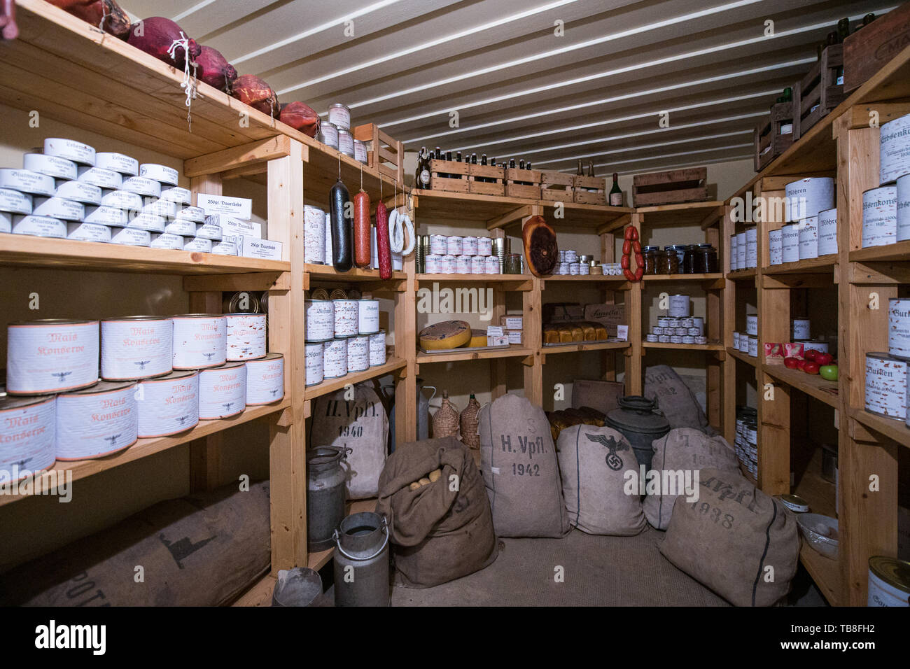 Merzig, Germany. 16th May, 2019. The pantry of the B-Werk called bunker ...